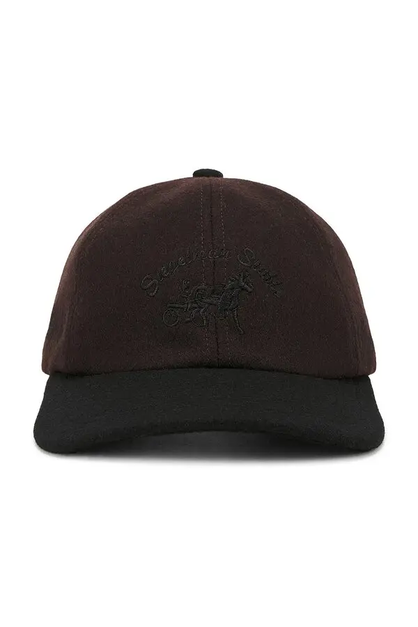 SIEGELMAN STABLE X Wool Dad Cap - Chocolate Brown & Black