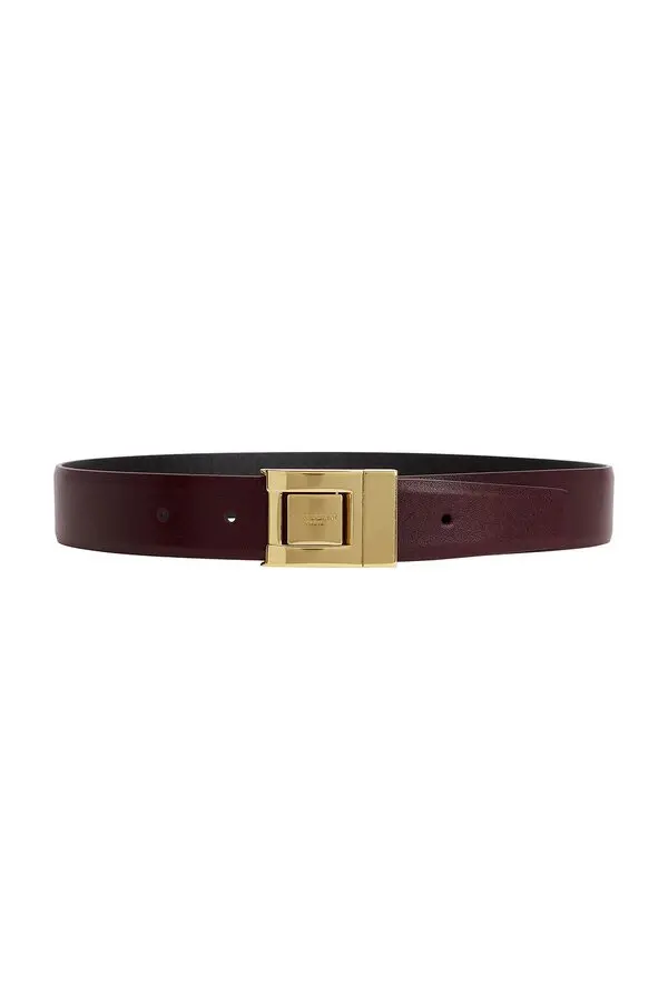Saint Laurent Leather Belt - Hot Wine