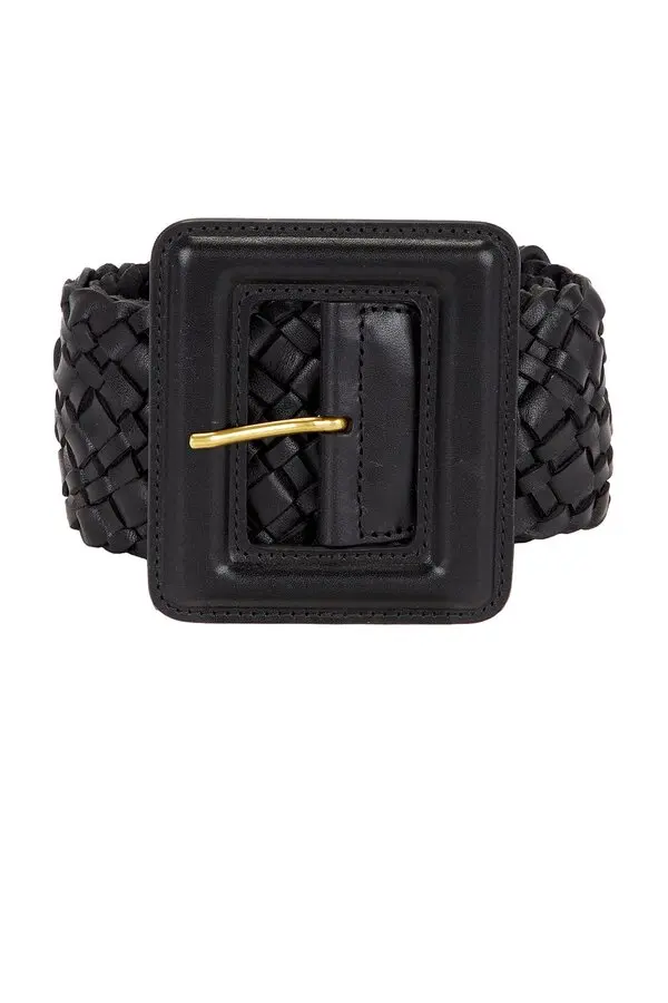 Saint Laurent Woven Leather Belt - Nero