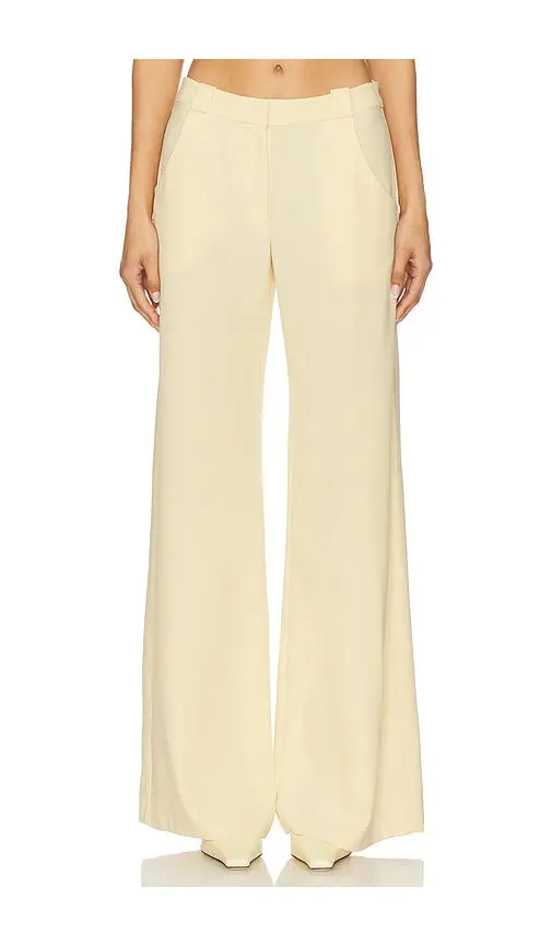 Amanda Uprichard Saddler Wide Leg Pants - Cornsilk
