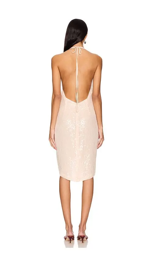 Des_phemmes Halter Neck Dress In Nude - 52% Off | Editorialist