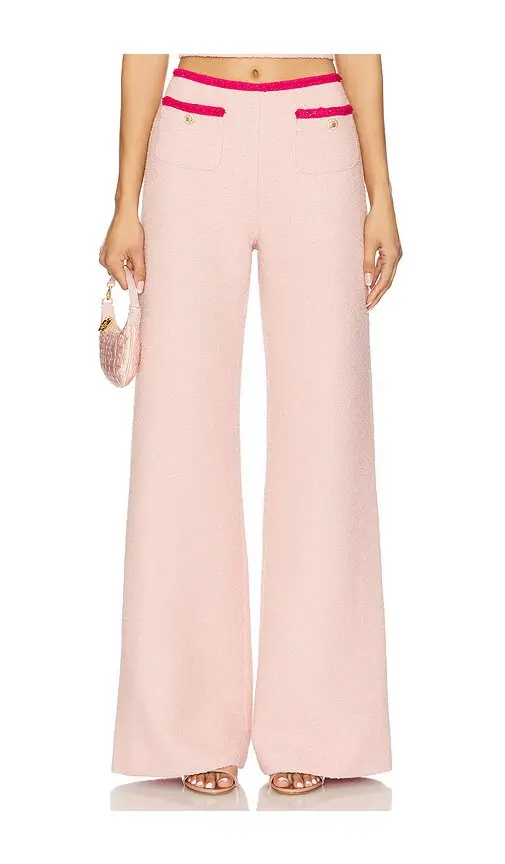 Amanda Uprichard Windsor Wide Leg Pants - Pink