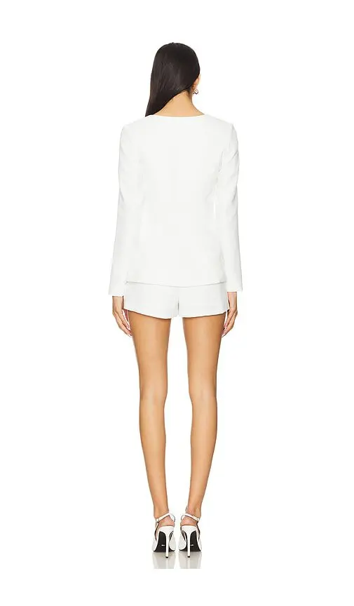 Amanda Uprichard Long Sleeve Kya Romper - Ivory