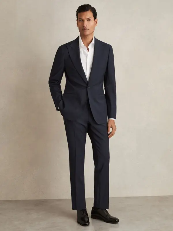 REISS Slim Fit Wool Blend Suit Trousers