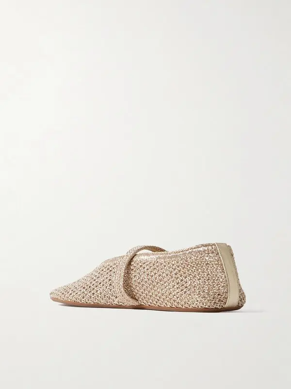 Alaïa Metallic Crocheted Ballet Flats