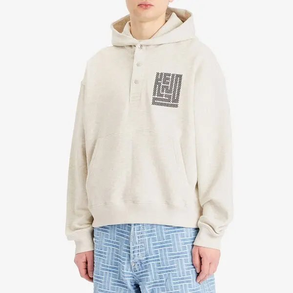 Kenzo Kamon Embroidered Buttoned Hoodie