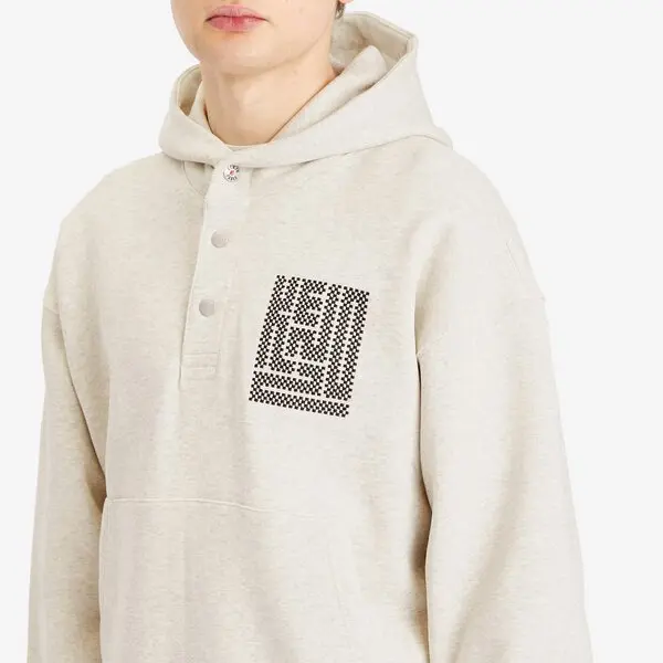 Kenzo Kamon Embroidered Buttoned Hoodie