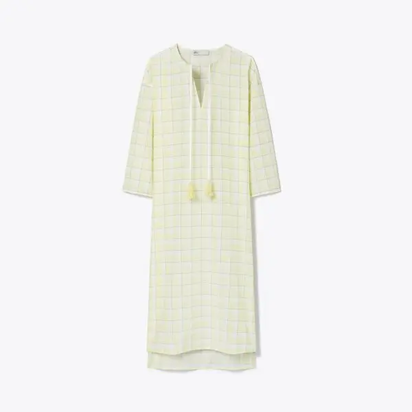 Tory Burch Cotton Caftan - Lumen Plaid
