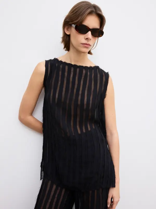 HOUSE OF DAGMAR Stripe Sheer Top