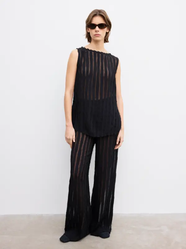 HOUSE OF DAGMAR Stripe Sheer Top