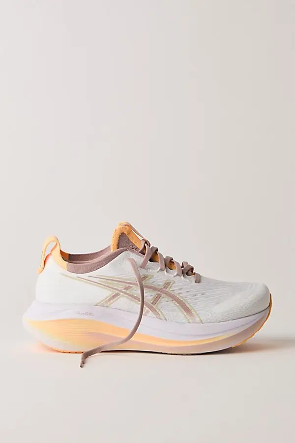 Asics Gel-nimbus 27 Knit Upper Sneakers - White/fawn