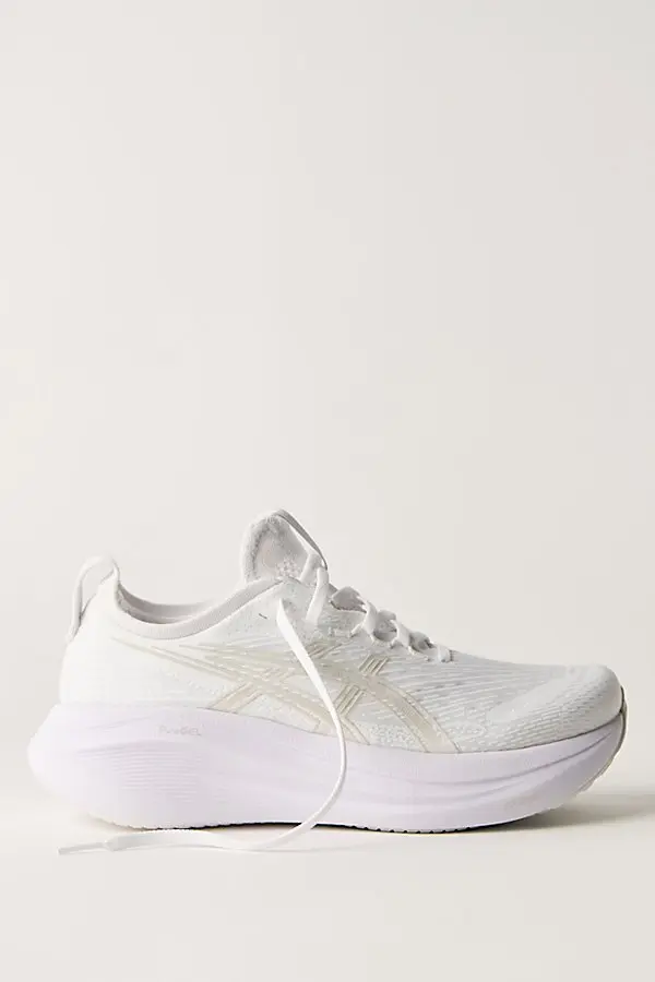 Asics Gel-nimbus 27 Knit Upper Sneakers - White/glacier Grey