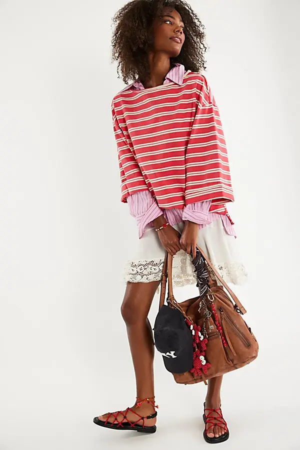 Free People Intimately Midnight Muse Mini Slip Skirt With Crochet Trim - Sugar Swizzle