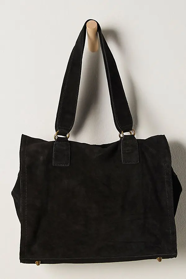 Free People Salma Suede Tote Bag - Black