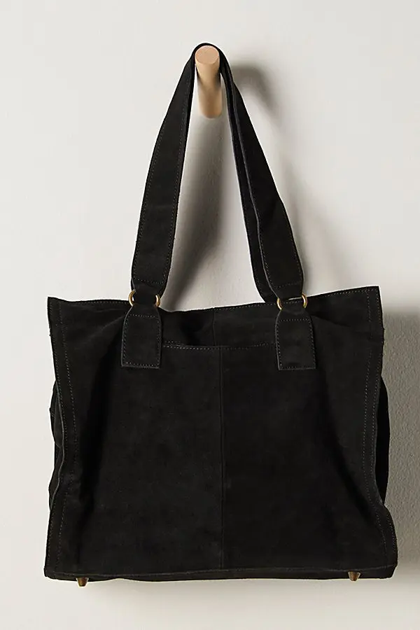 Free People Salma Suede Tote Bag - Black