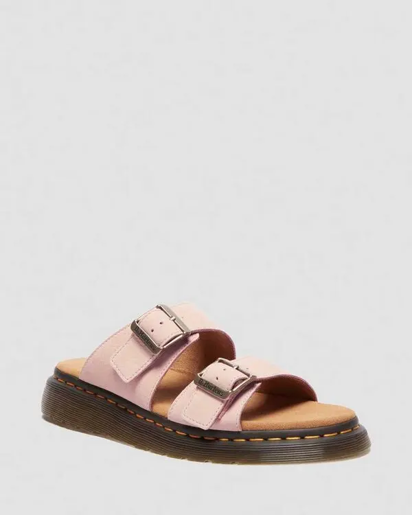 Dr. Martens Josef Nubuck Leather Slide Sandals - Pink