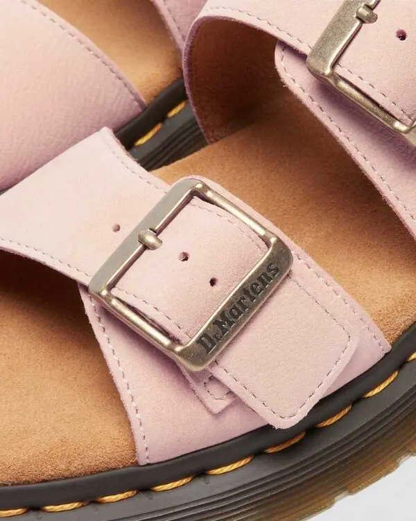 Dr. Martens Josef Nubuck Leather Slide Sandals - Pink