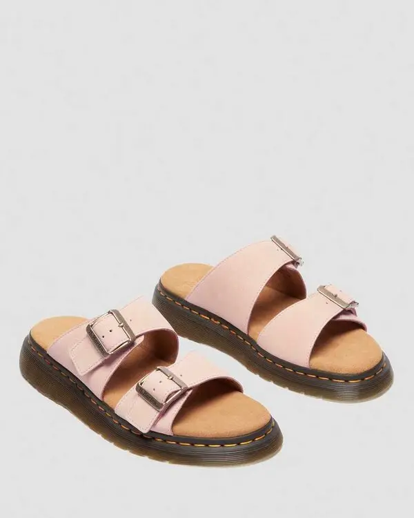 Dr. Martens Josef Nubuck Leather Slide Sandals - Pink