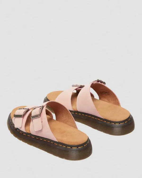 Dr. Martens Josef Nubuck Leather Slide Sandals - Pink