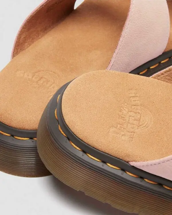 Dr. Martens Josef Nubuck Leather Slide Sandals - Pink
