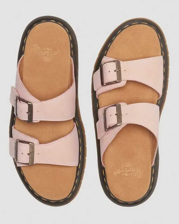 Dr. Martens Josef Nubuck Leather Slide Sandals - Pink
