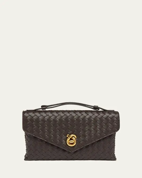 Bottega Veneta Knot Lock Intrecciato Leather Bag - Fondant