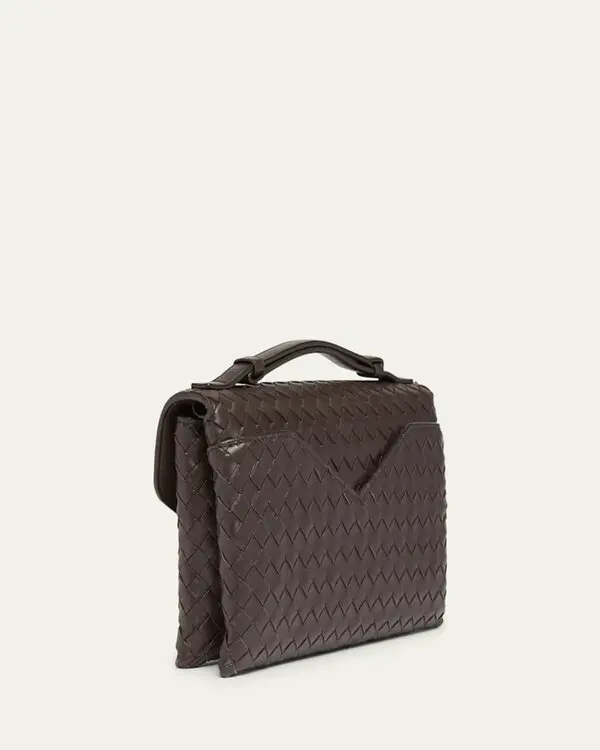Bottega Veneta Knot Lock Intrecciato Leather Bag - Fondant
