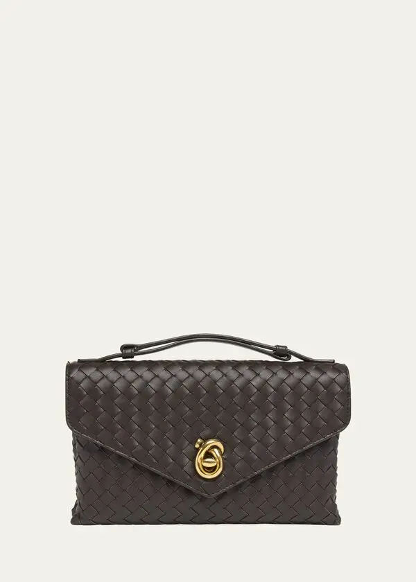 Bottega Veneta Knot Lock Intrecciato Leather Bag - Fondant
