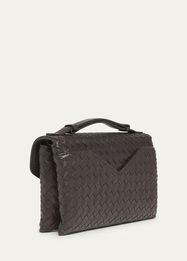 Bottega Veneta Knot Lock Intrecciato Leather Bag - Fondant