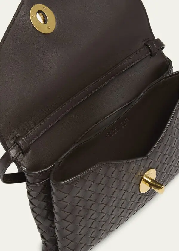 Bottega Veneta Knot Lock Intrecciato Leather Bag - Fondant
