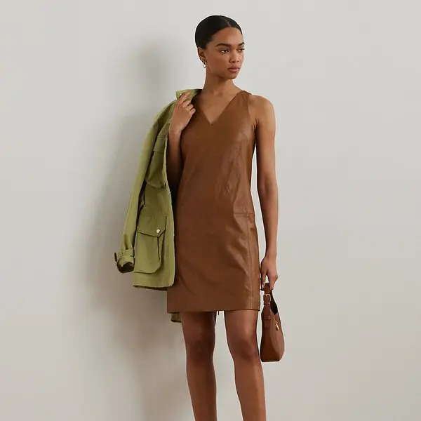brown sack dress Brown Cotton Sack Dress main image 1