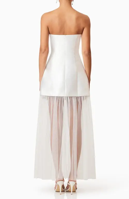 ELLIATT Oleander Floral Appliqué Strapless Mini Dress