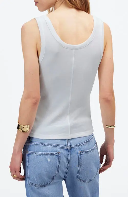 Madewell Scoop Neck Ribbed Tank - White
