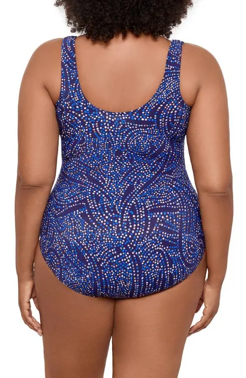 MIRACLESUIT® Spotlight Oceanus Abstract Print One-piece Swimsuit