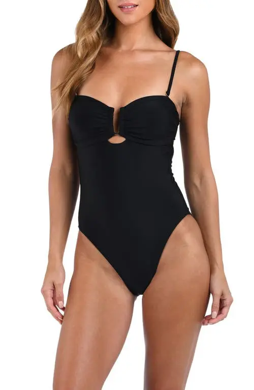 L'Agence Emilia Bandeau One-piece Swimsuit - Black