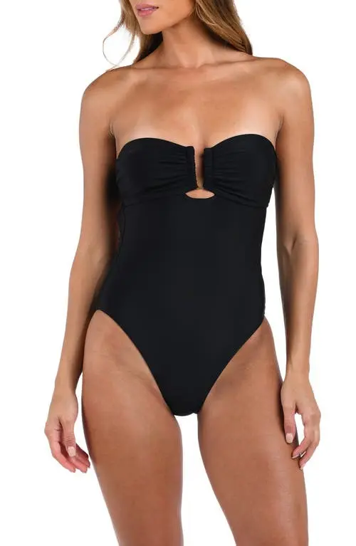 L'Agence Emilia Bandeau One-piece Swimsuit - Black