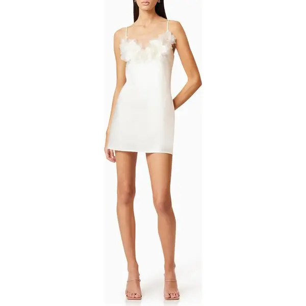 ELLIATT Katalina Organza Floral Appliqué Mini Dress