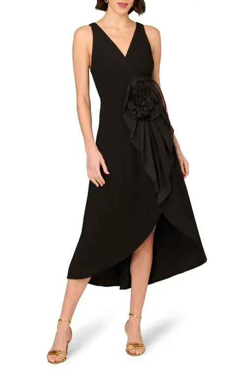 green emerald velvet dress Adrianna Papell Halter Beaded Mermaid Gown, Womens, 14, Black main image 1
