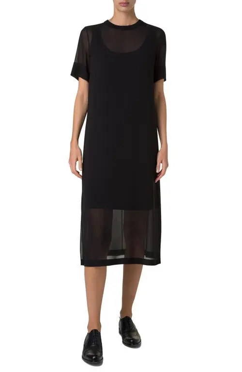 Akris Sheer Silk Georgette Shift Dress
