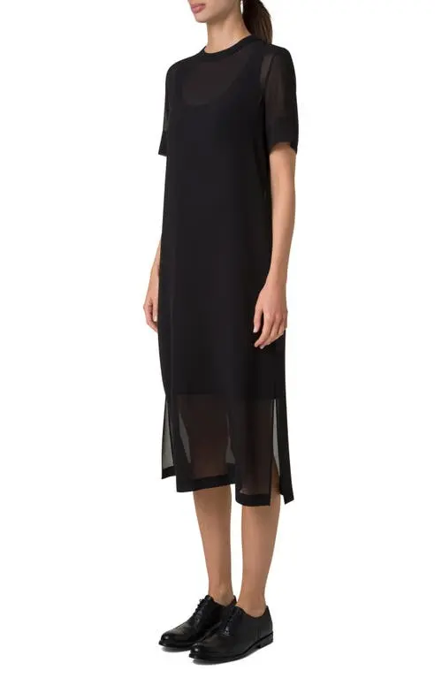 Akris Sheer Silk Georgette Shift Dress