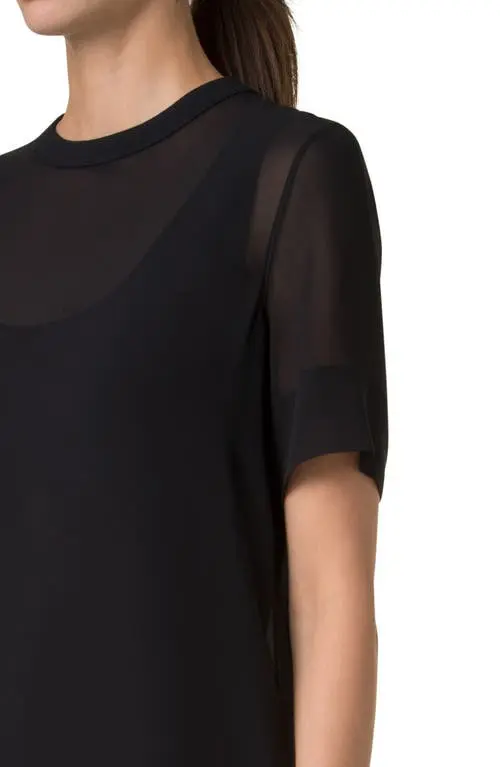 Akris Sheer Silk Georgette Shift Dress