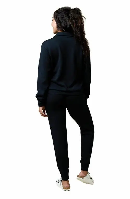 SOFTIES Athleisure Dreamtech Johnny Collar Jogger Set - Black