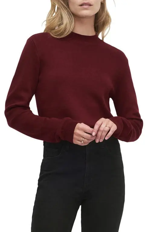 FAVORITE DAUGHTER The Whitney Mock Neck Sweater - Vino