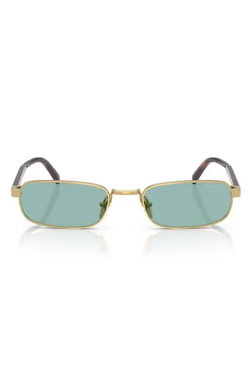 Prada 54mm Rectangular Sunglasses - Gold /petrol Green
