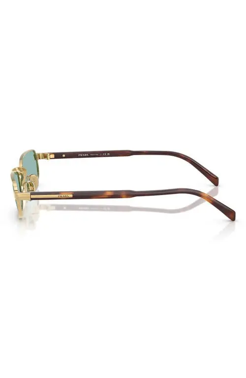 Prada 54mm Rectangular Sunglasses - Gold /petrol Green