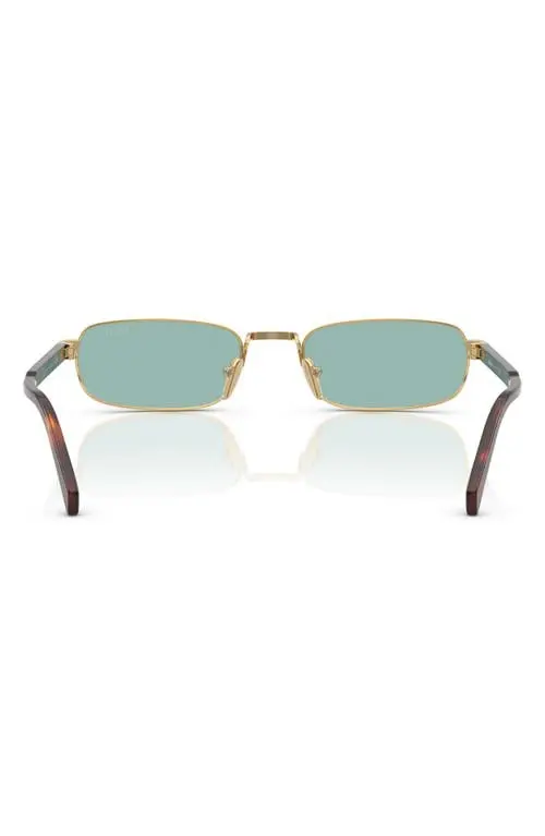 Prada 54mm Rectangular Sunglasses - Gold /petrol Green