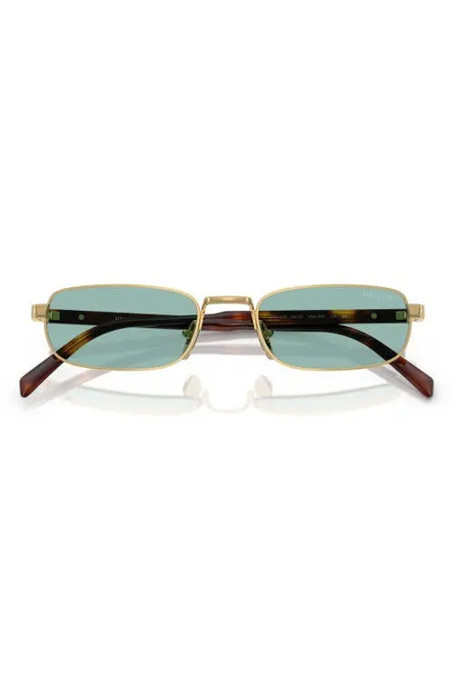 Prada 54mm Rectangular Sunglasses - Gold /petrol Green