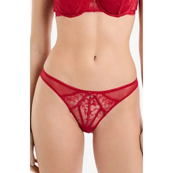 ETAM Mascarade Culotte Tulle & Lace Panties - Red