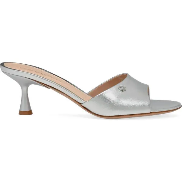 GIANVITO ROSSI Ascent Mule 55 - Metallic Silver
