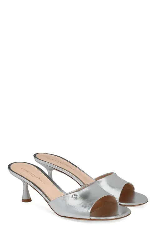 GIANVITO ROSSI Ascent Mule 55 - Metallic Silver